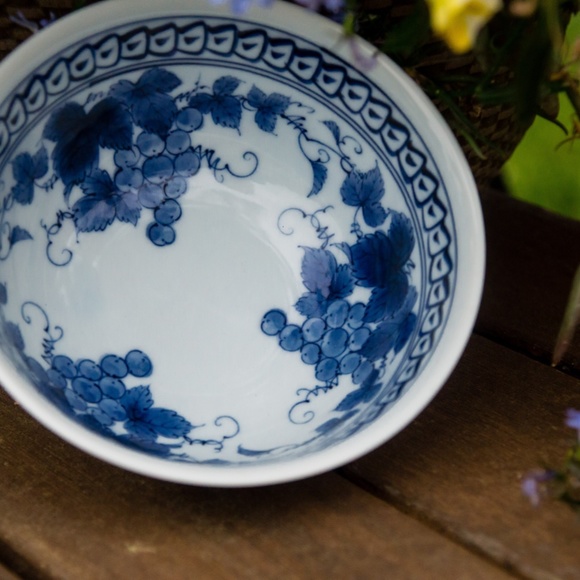Kitchen | Vintage Asian Japanese Porcelain Bowl Blue And White ...